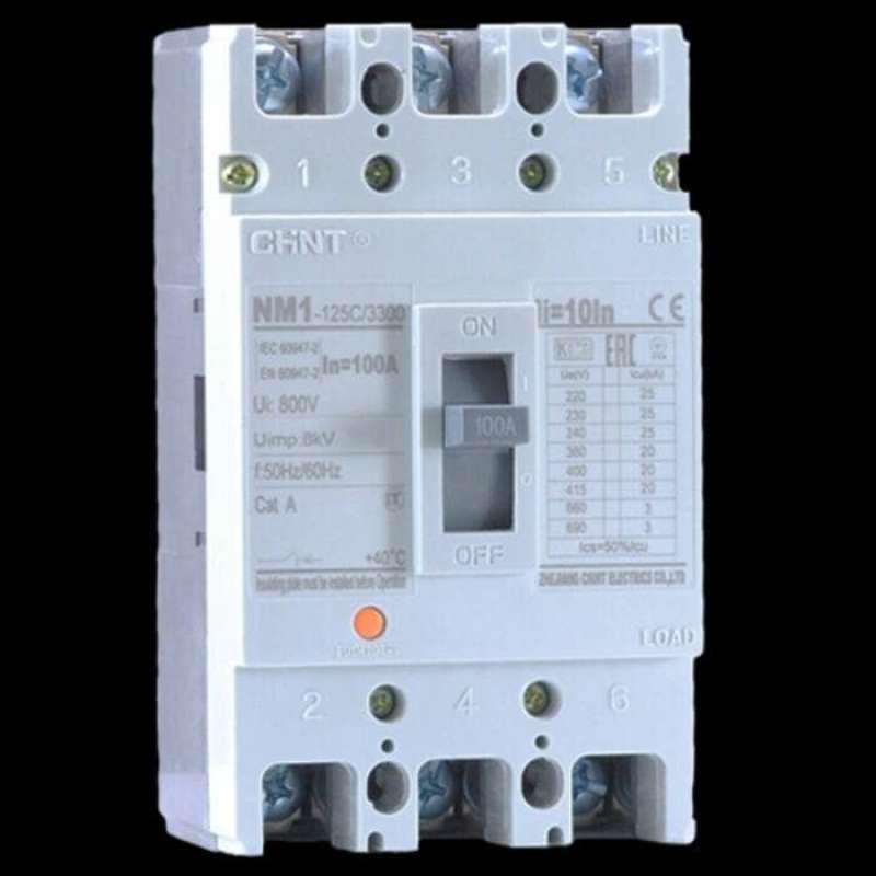 Promo Mccb Chint Nm1-125c / Nfb Breaker ( 80a,100a ,125a) 3p 20ka Panel ...
