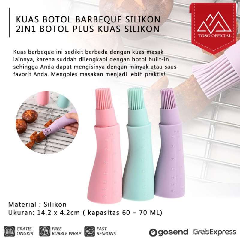 Jual BOTOL MINYAK SILIKON KUAS OLES BBQ BOTOL KUAS MINYAK BRUSH OIL ...
