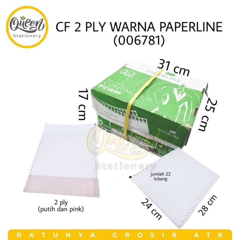 Jual 1 BOX CF 2 PLY WARNA PAPERLINE / CONTINUOUS FORM / KERTAS KASIR ...