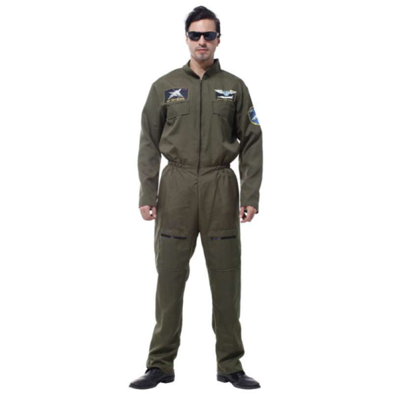 Promo Dress Up Costume Men's Flier Fighter Overalls Air Force Army ...