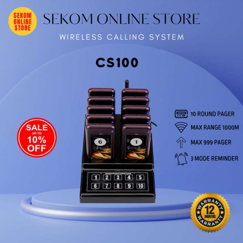 Promo Kolmi Wireless Calling Paging System Restaurant Pager Cs100 ...