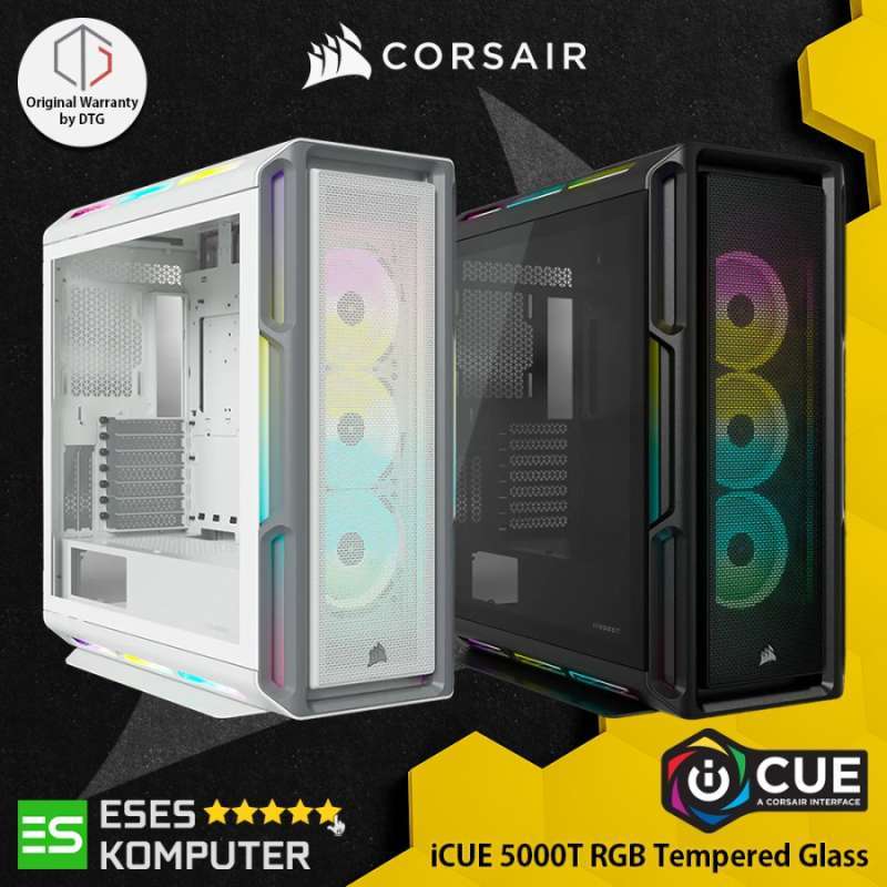 Jual Case Corsair iCUE 5000T RGB | ATX Tempered Glass Mid Tower Smart ...