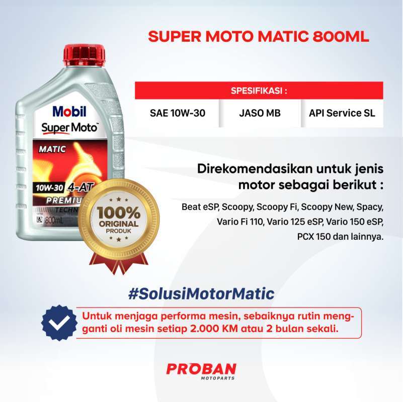 Jual MOBIL SUPER MOTO MATIC 10W-30 1 LITER OLI MOTOR di Seller Proban ...