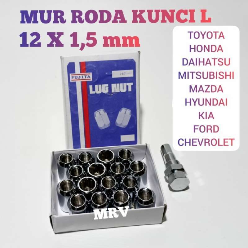 Promo Mur Baut Roda Velg Ban Mobil Kunci L Fujita Ukuran 12X1.5 Mm ...