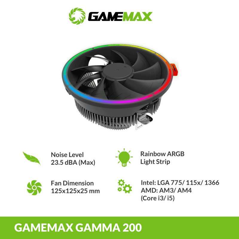 Jual Gamemax Gamma 200 Rainbow CPU Cooler - Black di Seller GameMax ...