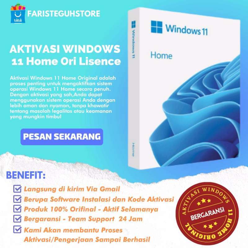 Promo Aktivasi Windows 11 Home ORI Lisence Lifetime Diskon 15% di Seller FarisTeguhStore ...