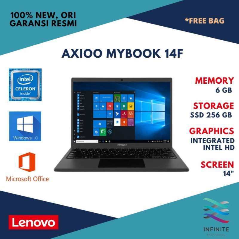 Jual Axioo MyBook 14F N4020 6GB SSD 256GB W10 Pro 13.3 Gray di Seller ...