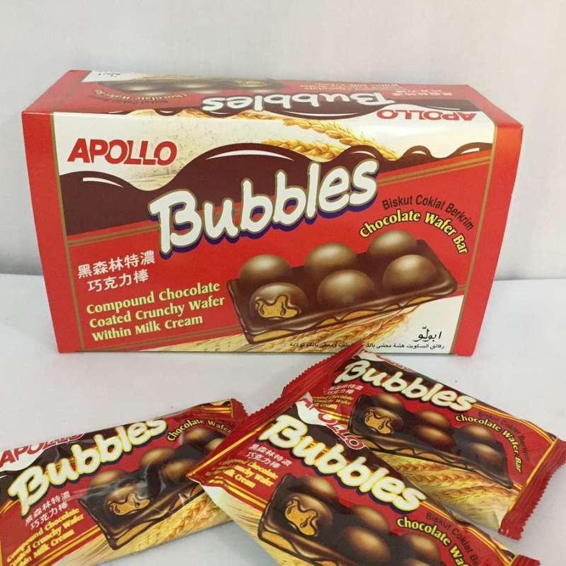 Jual APOLLO BUBBLES BISKUIT CHOCOLATE WAFER BAR 384GR di Seller ...