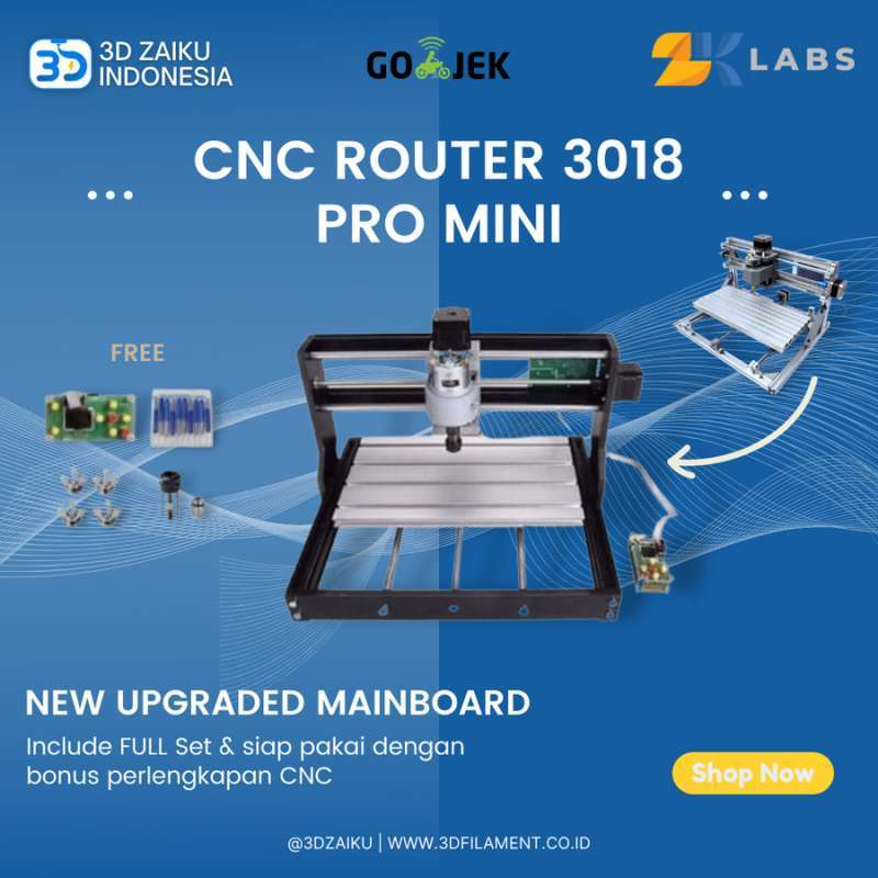 Jual CNC Router 3018 Mini Mesin CNC PCB Milling 300*180*45 mm with Spindle di Seller 3D Zaiku ...