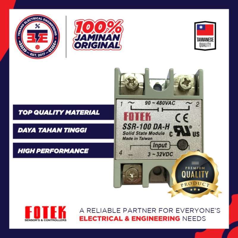 Promo FOTEK SSR-100DA-H / SSR 100DAH SOLID STATE RELAY FOTEK 100 AMPER ...