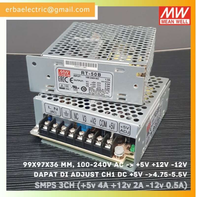 Promo MEAN WELL RT-50 50B SMPS DC 5V 12V -12V SWITCHING POWER SUPPLY SMPS Diskon 33% di Seller ...