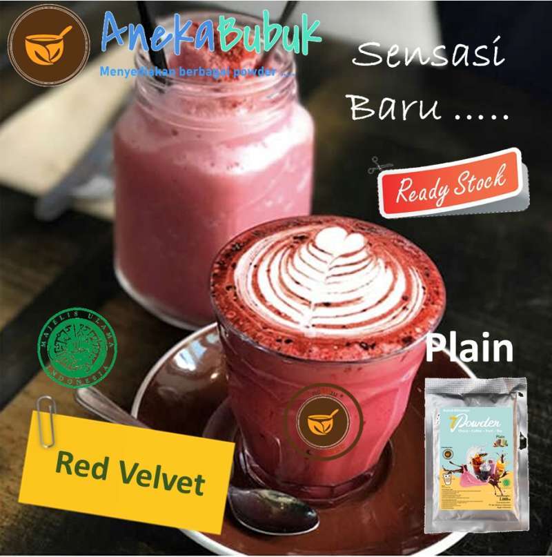 Promo Bubuk Minuman PLAIN Red Velvet 1kg - Serbuk MInuman Red Velvet ...