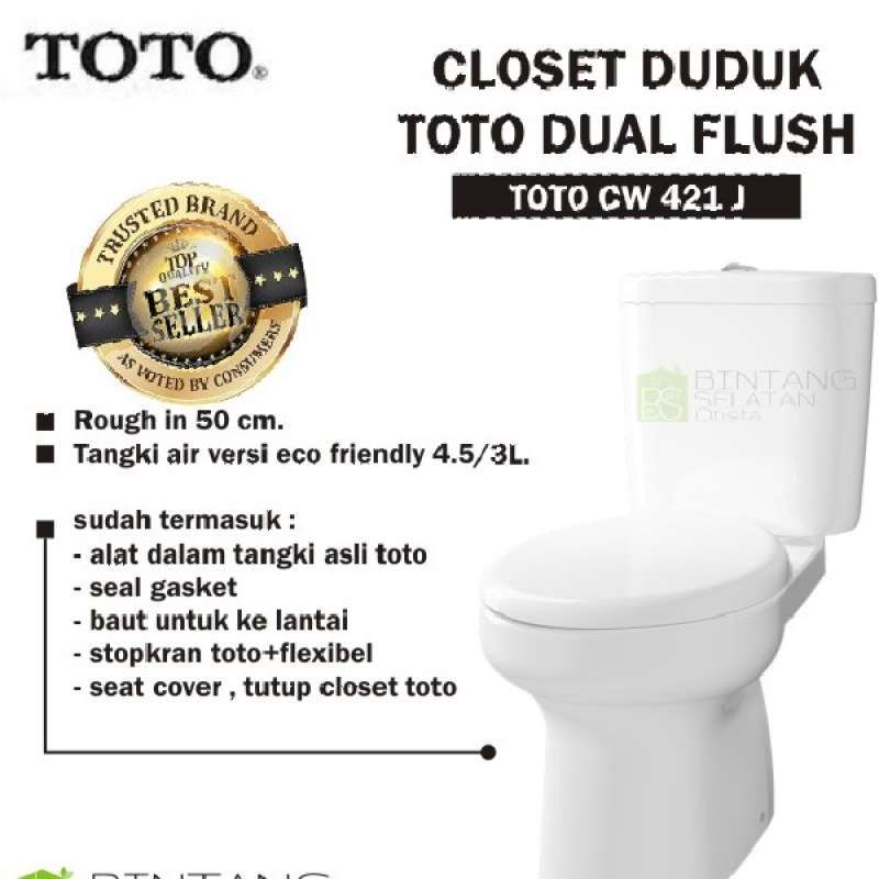 Jual Closet Duduk Toto Cw 421 J Putih - Cw421 Ecowasher Di Seller ...