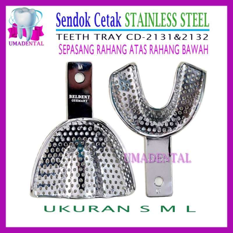 Jual Sendok Cetak Gigi Stainless Steel Dental Impression Tray Sml Set ...