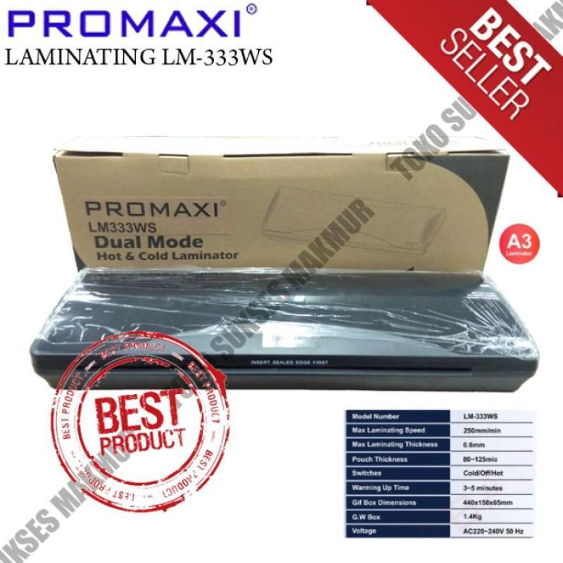 Jual Mesin Laminating Promaxi Lm-333ws Size A3 Laminator Hot & Cold 333 Ws Di Seller Alfira Shop ...