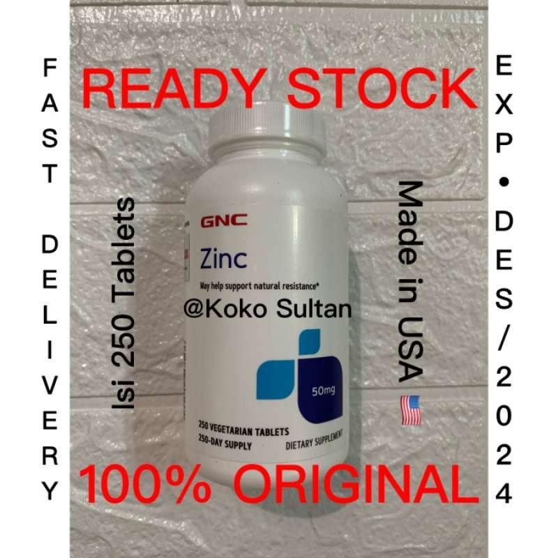 Jual Gnc Zinc 50 Mg 250 Tablets 100% Original Gnc Official Singapore Di ...