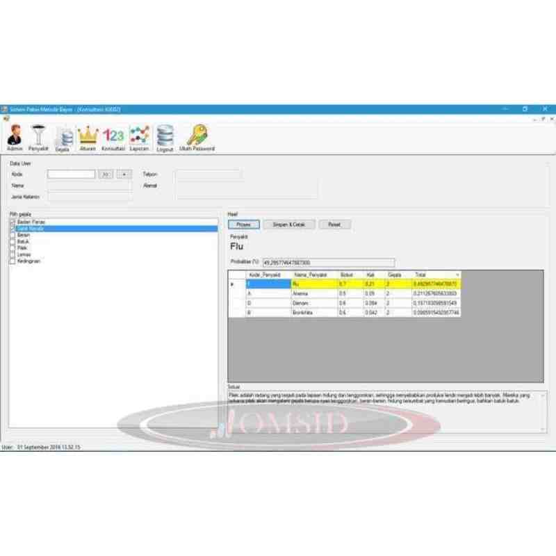 Jual Jual Source Code Sistem Pakar Metode Bayes dengan C dan MySQL di Seller OMSID COMPUTER ...
