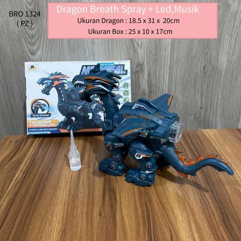 Promo Robot Dinosaurus Naga Asap Dino Batre Berjalan Lampu Dan Suara ...