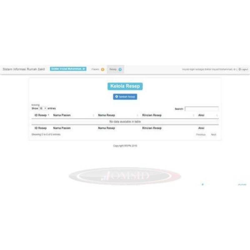 Jual Sistem Informasi Rumah Sakit Berbasis Web Base Php Di Seller Omsid Computer - Wanasari, Kab ...