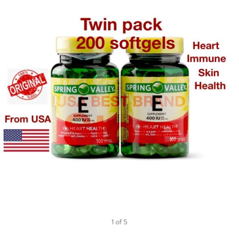 Promo SPRING VALLEY VITAMIN E 400IU 200 SOFTGELS Diskon 33% di Seller ...