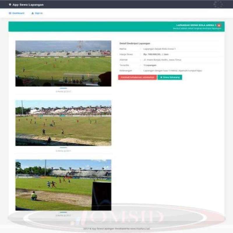 Jual Aplikasi Sewa Lapangan Olahraga GOR Berbasis Web di Seller OMSID ...