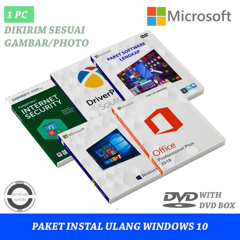 Jual Paket Instal Ulang Windows 10 Original + Office 2019 + Kaspersky ...
