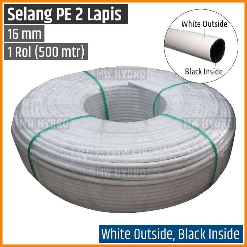 Jual 1 Rol (500 Meter) - Selang PE 16 mm 2 Lapis Putih Hitam ...