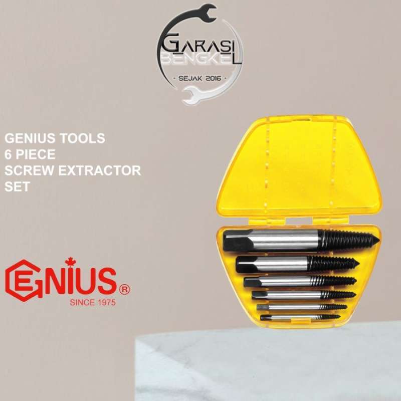 Promo Genius Tools 6 Pcs Screw Extractor Set - Pembuka Baut Tap Balik ...