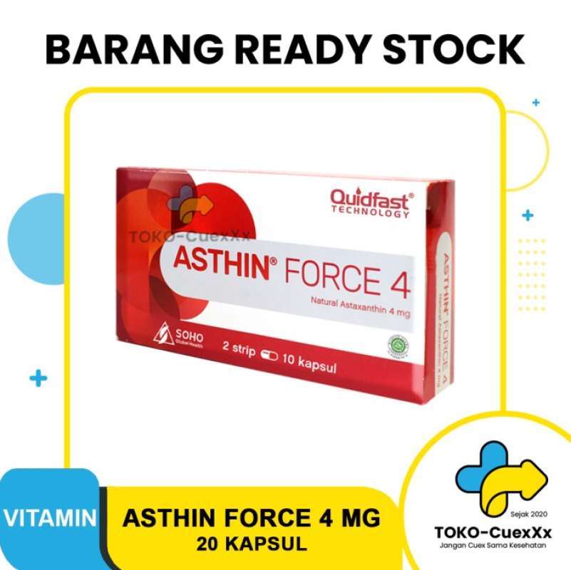 Jual Asthin Force 4 Mg - Daya Tahan Tubuh (1 Box = 2 Strip @ 10 Kapsul ...