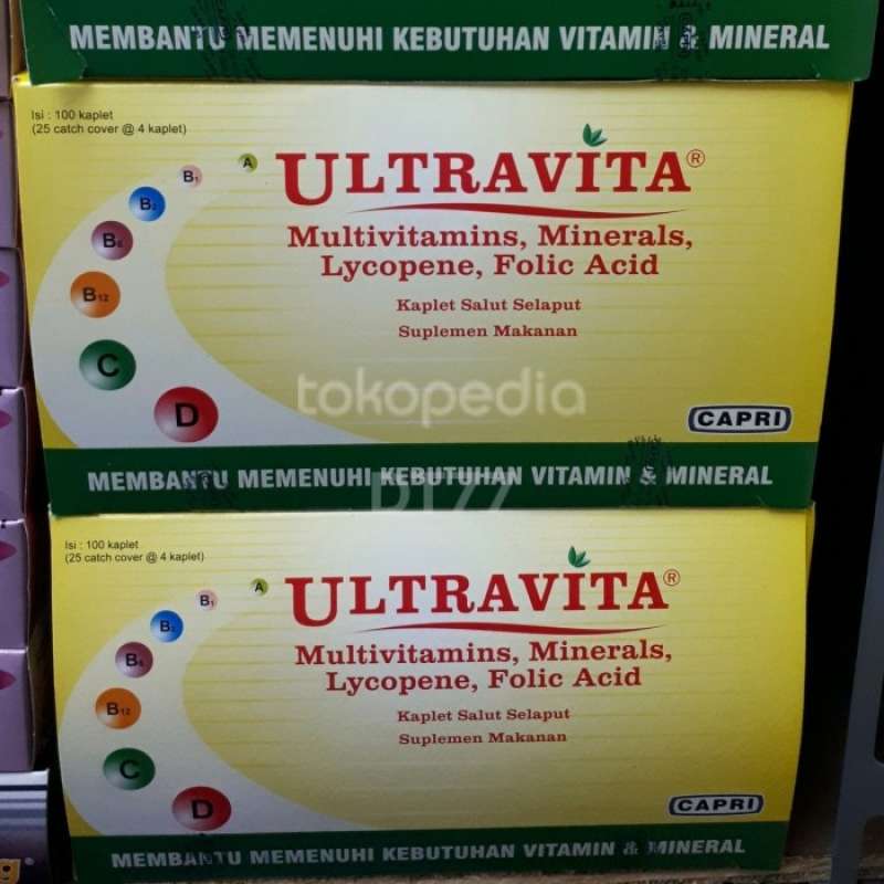 Jual Ultravita Multivitamin Mineral Dan Asam Folat [1 Box 100 Tablet ...