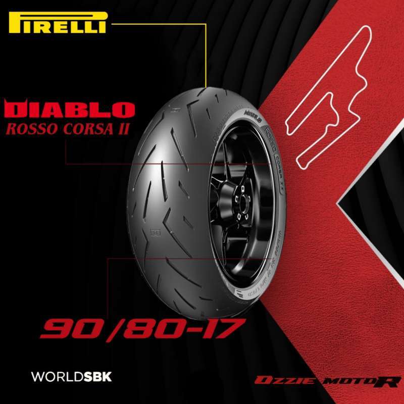 Jual Pirelli Diablo Rosso Corsa 2 / Corsa Ii Soft Compound Ban Racing Tubeless Ukuran 90/80-14 ...
