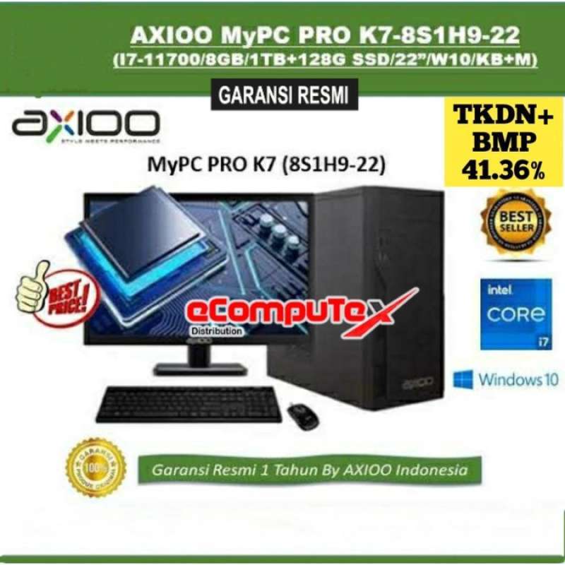 Jual PC DESKTOP AXIOO MyPC PRO K7 (8S1H9-22) i7 8GB TKDN GARANSI RESMI di Seller eCompuTex ...