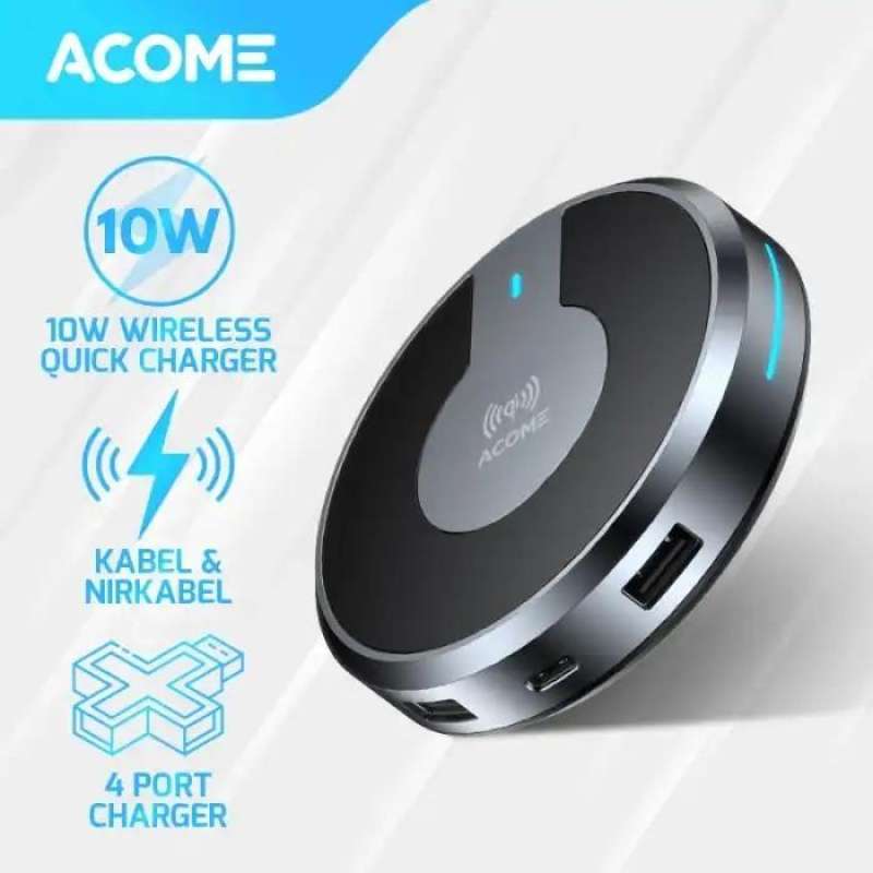 Jual ACOME AWC01 Wireless Charging QI Quick Charge 10W 4 Port di Seller ...