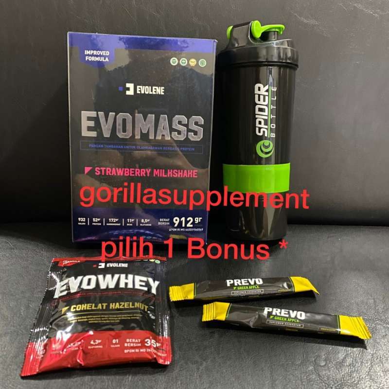 Jual Evolene Evomass 2lbs 2lb 900 Gram Rasa Strawberry Milkshake Evo ...