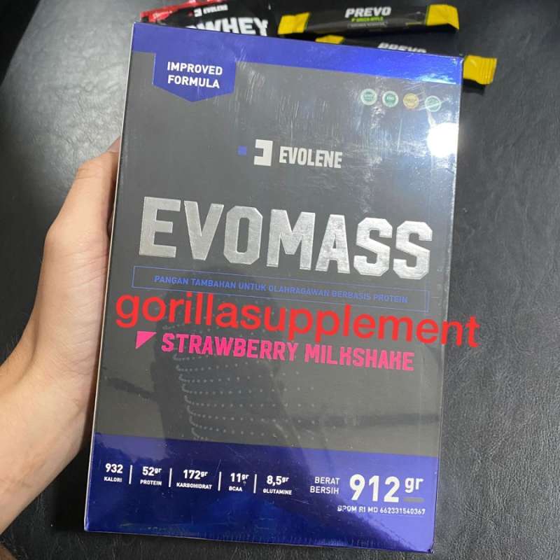 Jual Evolene Evomass 2lbs 2lb 900 Gram Rasa Strawberry Milkshake Evo ...