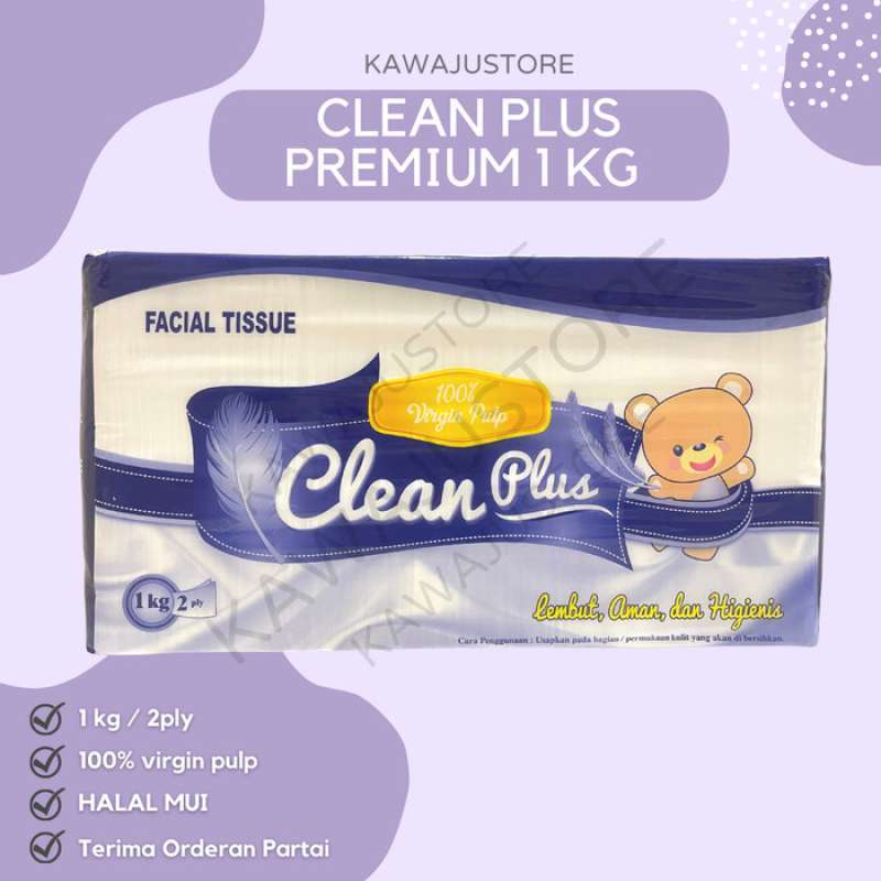 Promo Clean Plus Facial Tissue 1 Kg Beruang / TISSUE KILOAN / TISSUE ...