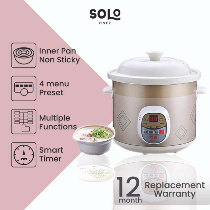 Promo Slow Cooker Baby dan Family 1L Non-Stick Claypot Alat Masak Panci ...
