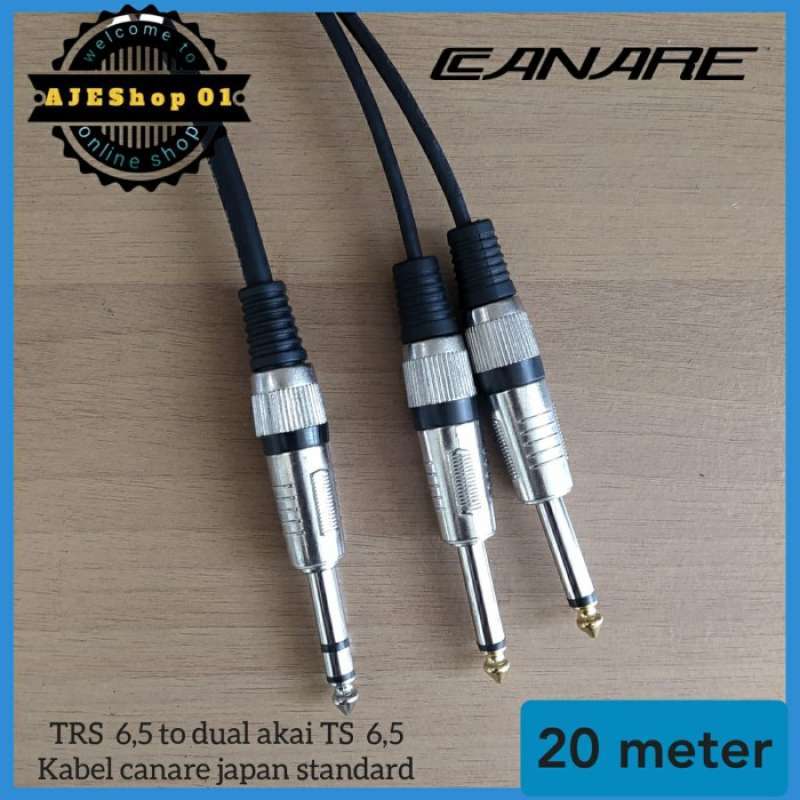 Promo Kabel jack akai stereo TRS 6,5 to dual jack akai mono panjang 20 ...
