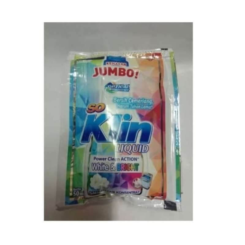 Jual So Klin Liquid Putih White Deterjen Cair / 1 Ktn 10 Renceng / 50ml ...