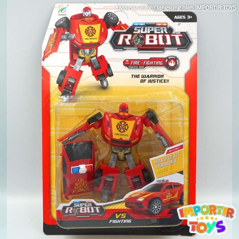 Jual MAINAN Anak Transformer Robot BISA BERUBAH ROBOT ke MOBIL - Merah ...