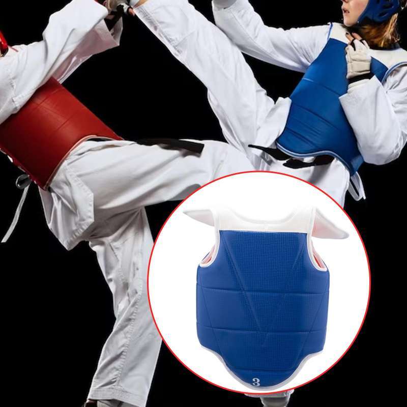 Jual Taekwondo Protector Vest Chest Guard Rib Body Heavy Punching Mma ...