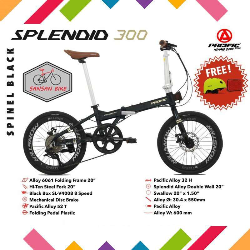 Jual SEPEDA LIPAT 20 INCH PACIFIC SPLENDID 300 NEW MODEL FREE HELM DAN ...