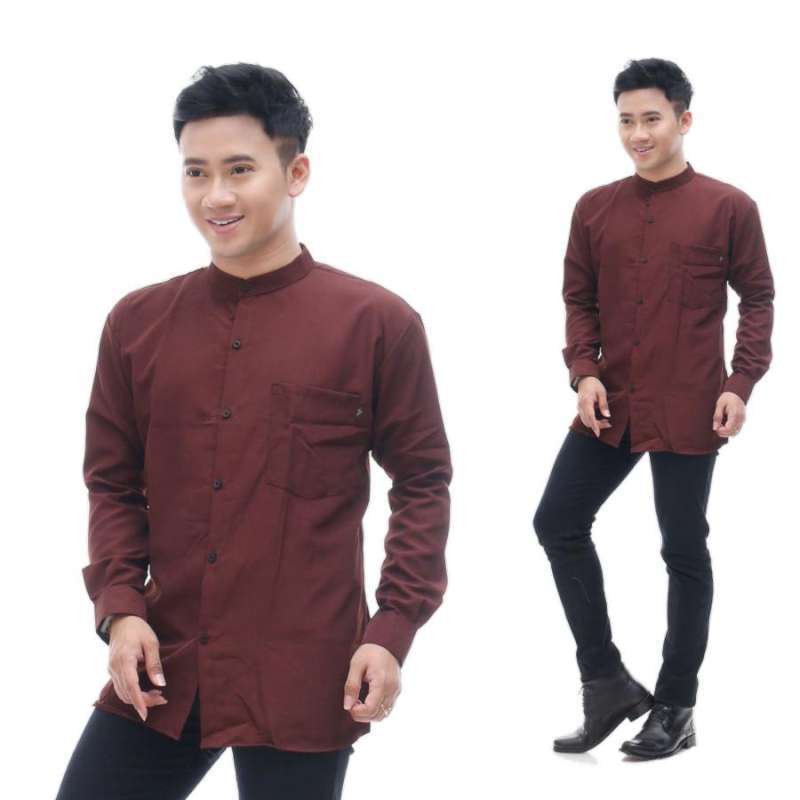 Jual Baju Kemeja Koko Pria Lengan Panjang KEMKO Kerah Sanghai Polos ... Jual Baju Kemeja Koko Pria Lengan Panjang KEMKO Kerah Sanghai Polos ...