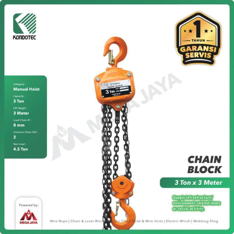 Jual Chain Block / Takel 3 Ton X 3 Meter Kondotec Di Seller Vexana Jaya ...