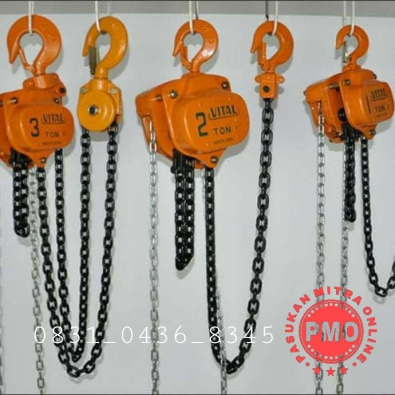 Promo chain block vital 3 ton X 7 meter takel chain hoist katrol manual ...