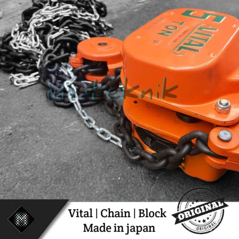 Jual Chain Block Takel Vital 5 Ton 5 Meter Katrol Rantai 2 Jalur Vp5 ...