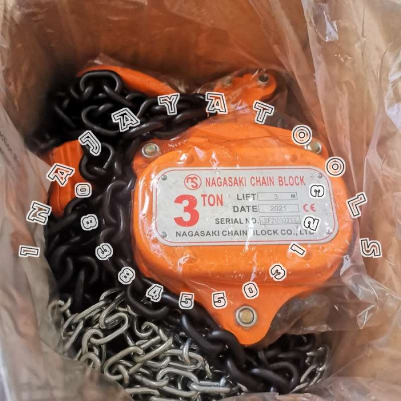 Promo CHAIN BLOCK NAGASAKI 3 TON 10 METER TAKEL MANUAL ALAT ANGKAT ...