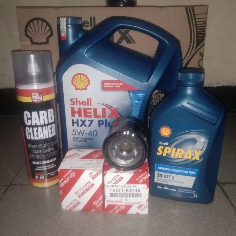 Promo Shell Helix HX7 5W-40 Paket oli matic,filter Avanza ,crab cleaner ...
