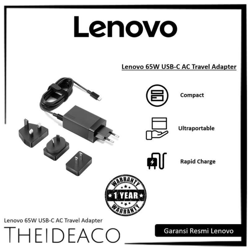 Jual Lenovo AC USB-C 65W Travel Adapter for Mobile Phones & Notebook ...
