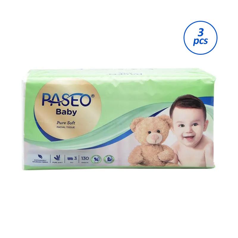 Jual Paseo Pure Soft Facial Tissue Soft Pack 3 Ply [130 Sheets / 3 pcs ...